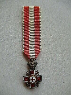 NETHERLANDS ORDER OF THE RED CROSS MINIATURE MADE IN SILVER/GILT. VERY ...