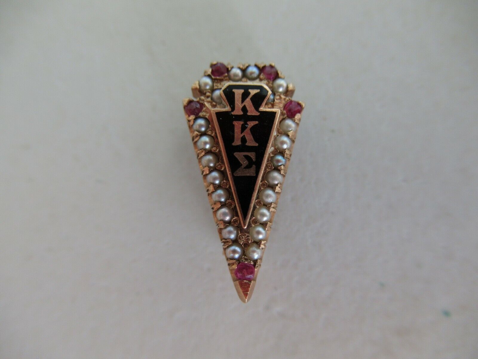 USA FRATERNITY PIN KAPPA KAPPA SIGMA. MADE IN GOLD 10K. RUBIES. NAMED ...