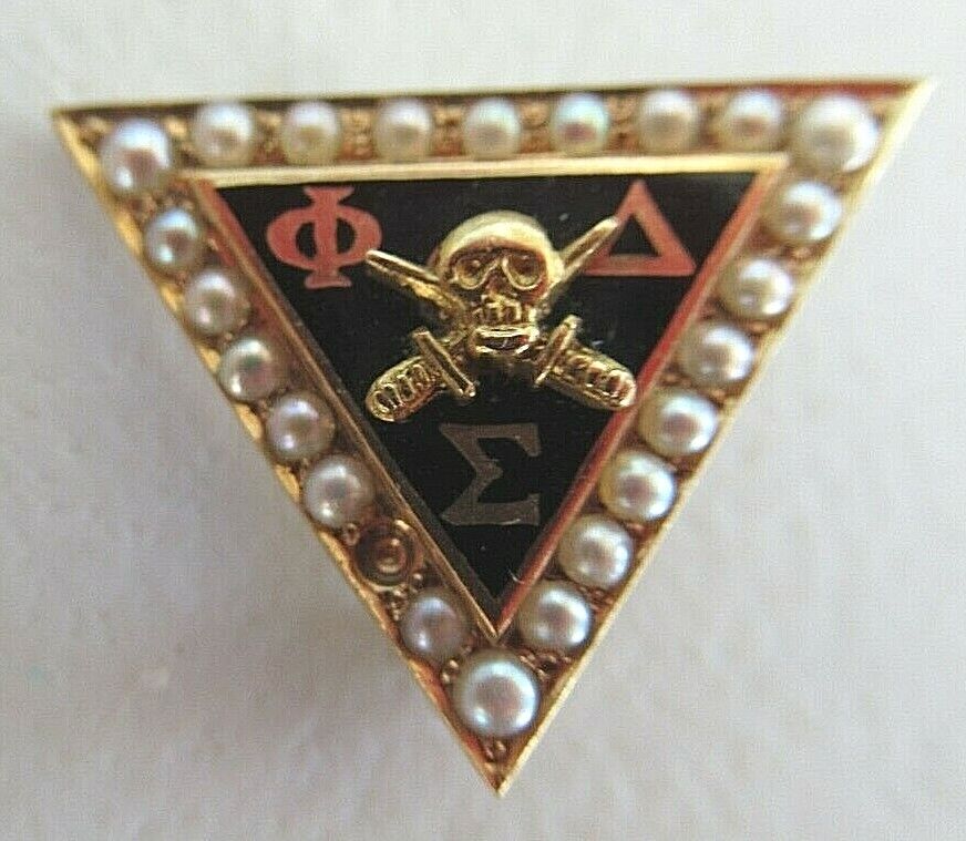 USA FRATERNITY PIN PHI SIGMA DELTA. MADE IN GOLD 14K. NAMED. MARKED. 1 ...