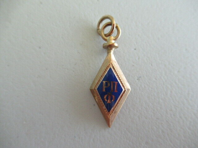 USA FRATERNITY KEY PIN RHO PI PHI. MADE IN GOLD 14K. MARKED. 717 ...