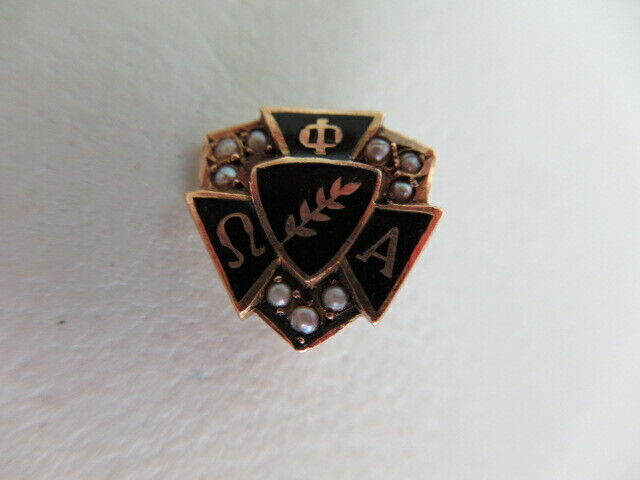 USA FRATERNITY PIN OMEGA PI ALPHA. MADE IN GOLD 10K. NAMED. MARKED. 75 ...