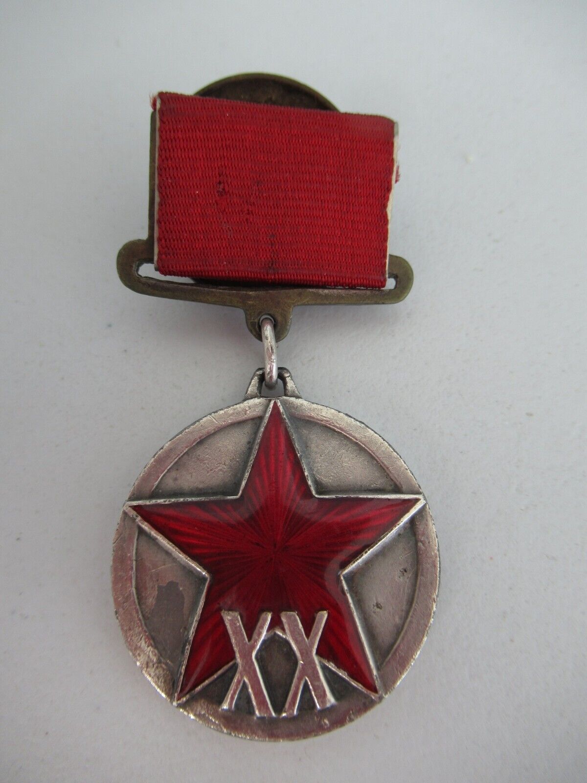 SOVIET RUSSIA 20TH ANNIVERSARY OF THE RKKA MEDAL ON TYPE 1 RIBBON. RA ...