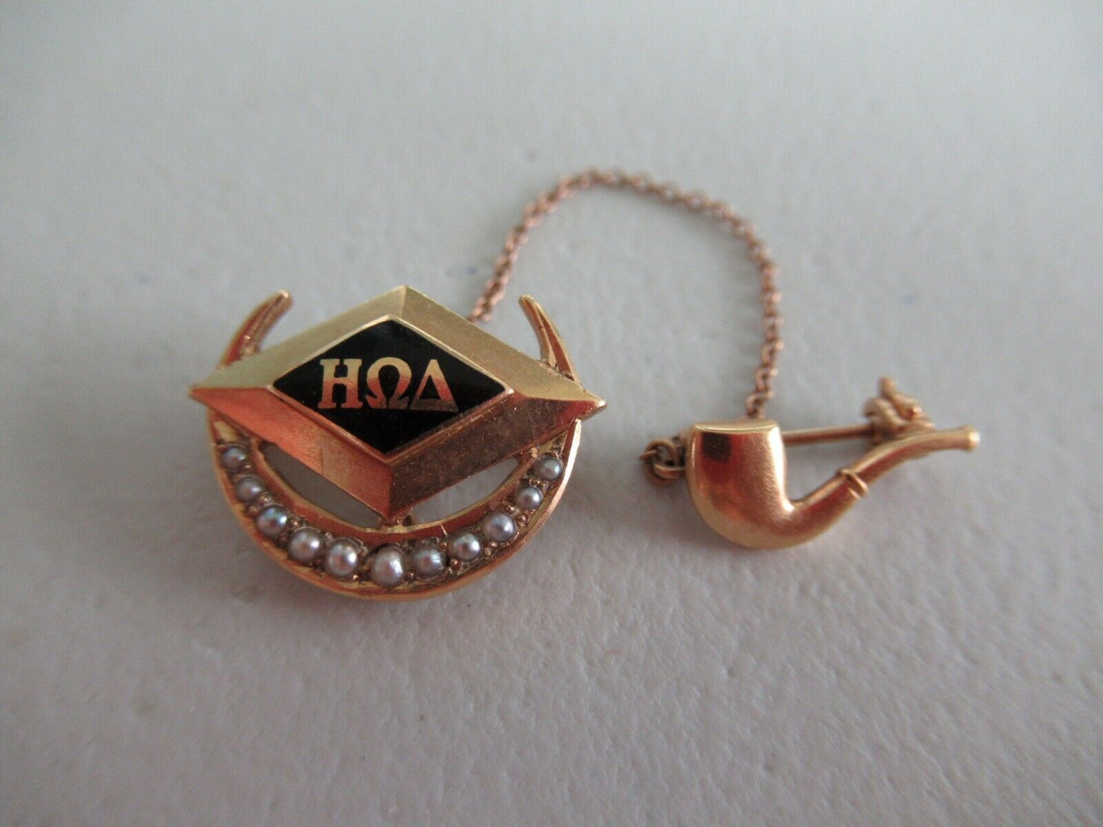 USA FRATERNITY PIN ETA OMEGA DELTA. MADE IN GOLD. NAMED. MARKED. 977 ...
