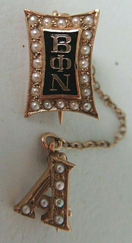 USA FRATERNITY PIN BETA PHI NU. MADE IN GOLD 10K. NAMED. 995 ...