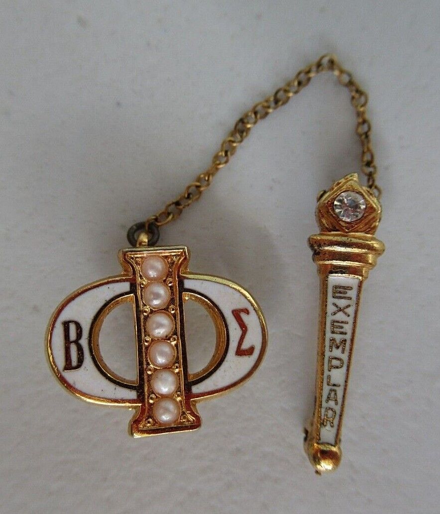 USA FRATERNITY PIN BETA SIGMA PHI. MADE IN GOLD. MARKED 1835 ...