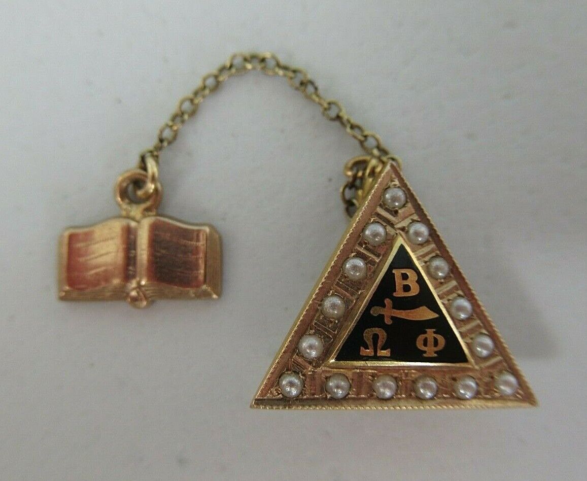 USA FRATERNITY PIN BETA OMEGA PHI. MADE IN GOLD 10K. NAMED. 1703 ...